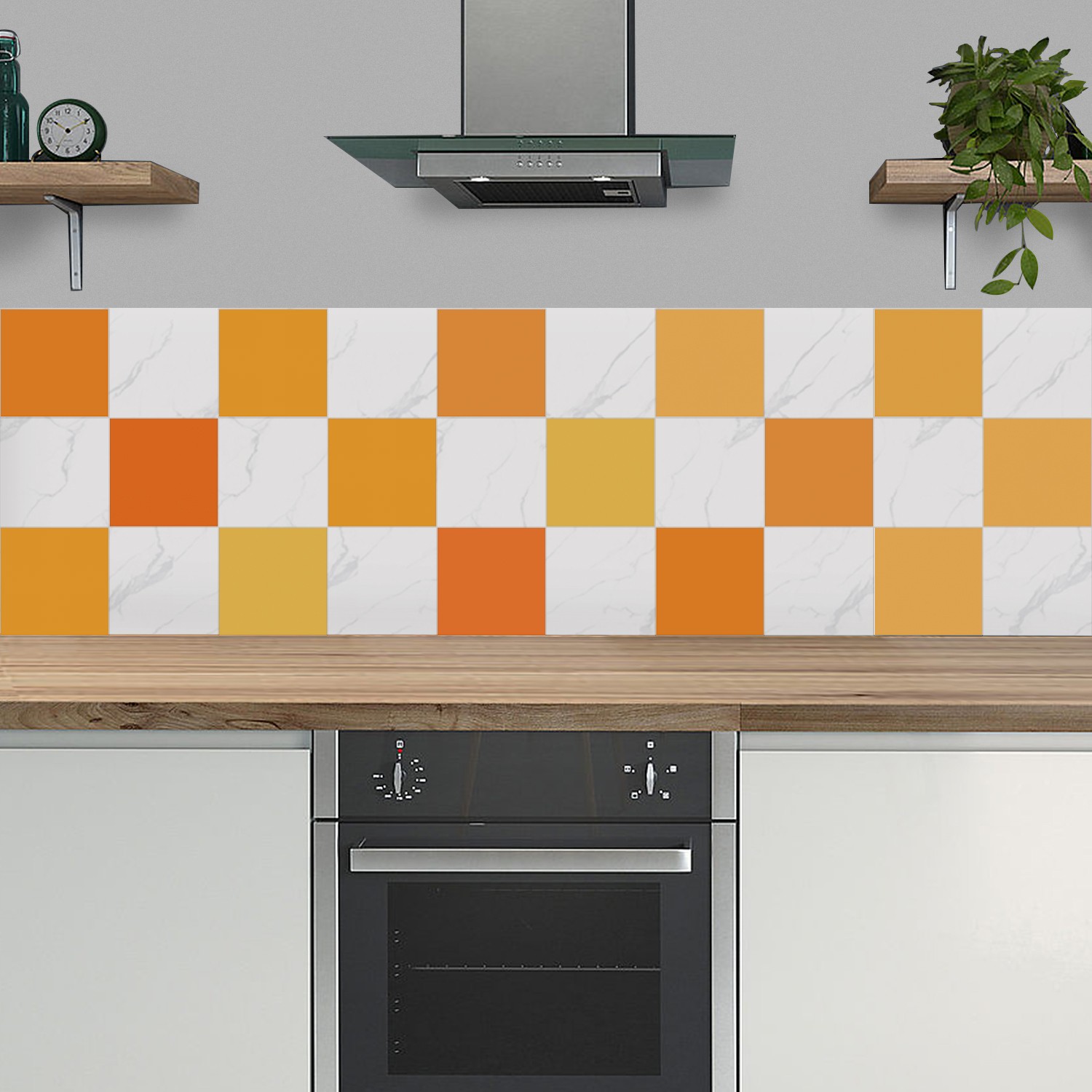 Ulticool Decoratie Sticker Tegels - Geel Oranje Okergeel Accessoires ...