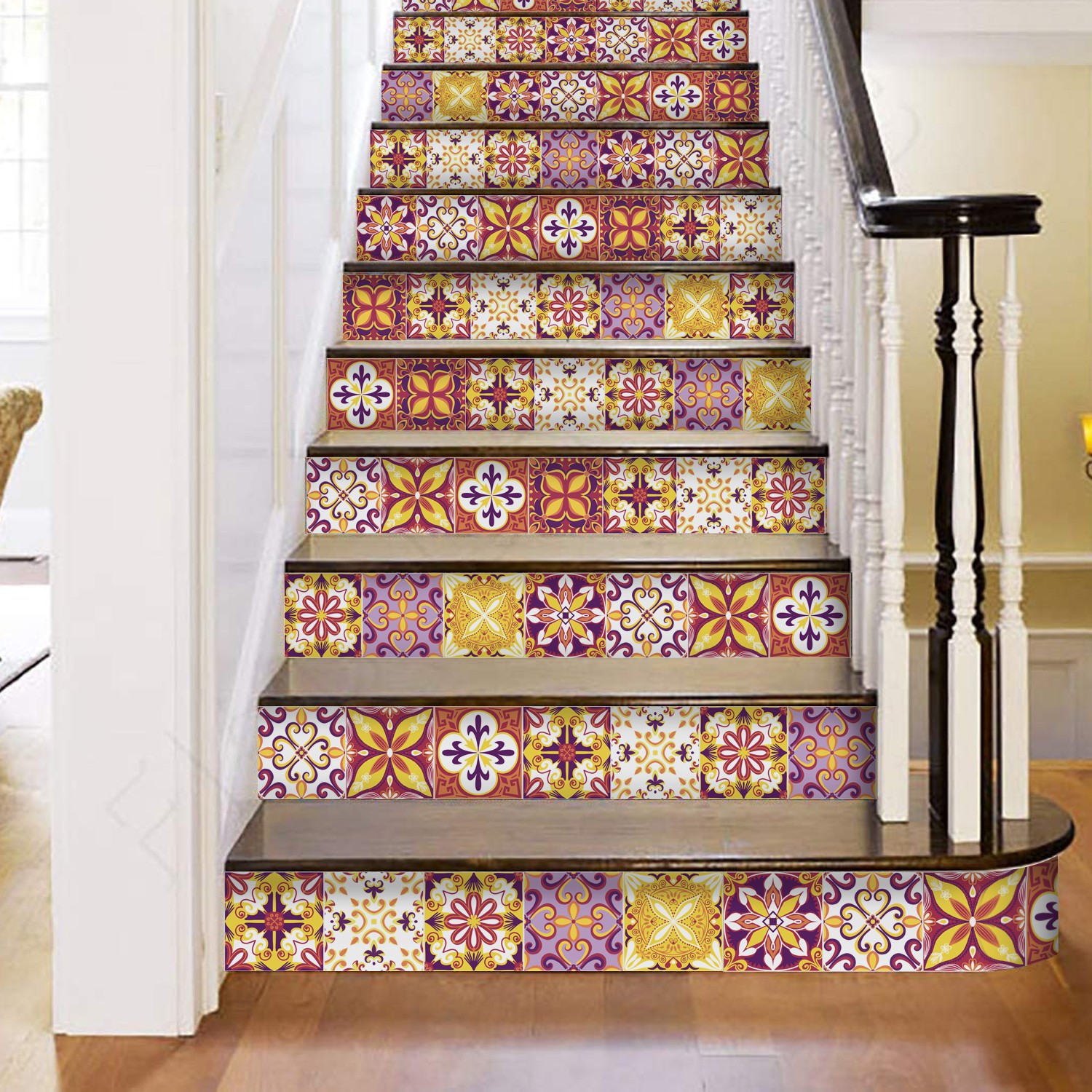 Ulticool Decoratie Sticker Tegels - Mandala Geel Oranje Paars Lila ...