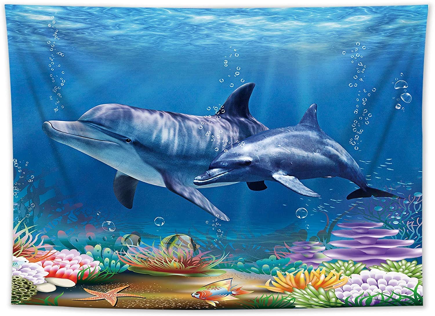 Ulticool - Dolfijn Zee Koraal Dolfijnen - Wandkleed - 200x150 cm ...